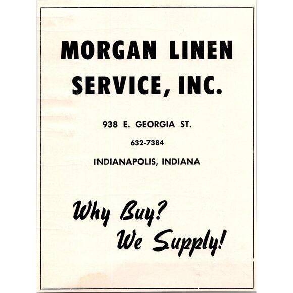 None and/or Unknown | Other | Morgan Linen Service Inc Indianapolis In ...